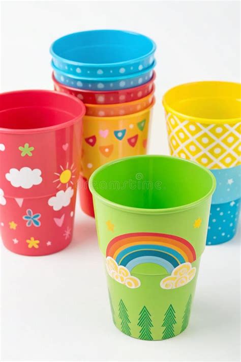 Plastic Cups Isolated On White Background Stock Illustration