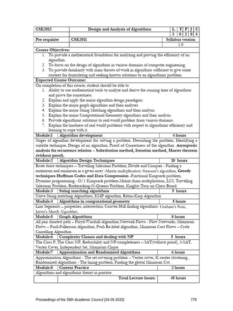 cse2012 design and analysis of algorithms eth 1 0 63 cse2012