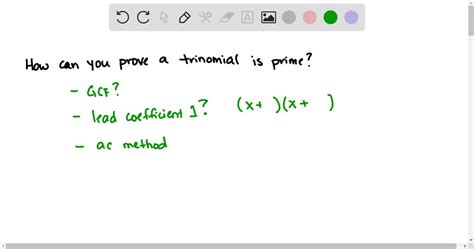 Solvedexplain How To Determine Whether A Trinomial Is Prime