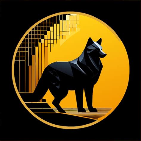 Cassandre Art Deco Golden Ratio A Wolf Vector Illustration Premium Ai Generated Vector