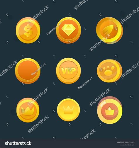 Game Ui Set Different Coins Icons Stock Vector Royalty Free 2351774045 Shutterstock