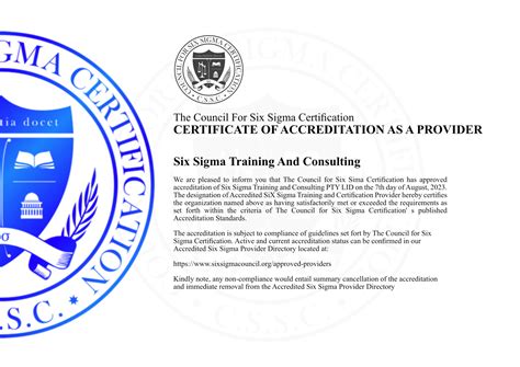 Accreditation Six Sigma Training And Consulting