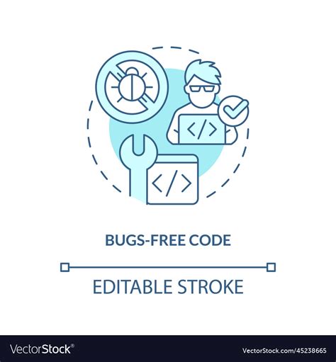 Bugs Free Code Turquoise Concept Icon Royalty Free Vector