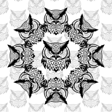 Premium Vector Owl Pattern Design For Shirts
