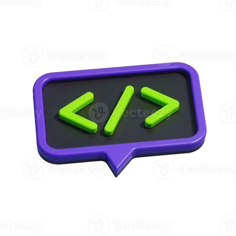 Colorful Coding Symbol With Speech Bubble Design For Developers