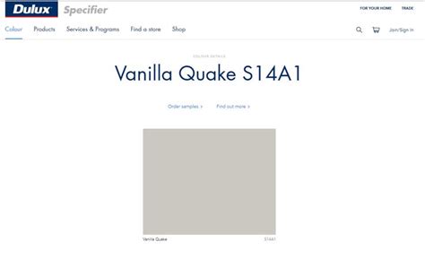 Dulux Vanilla Quake Dulux Service Program Colour