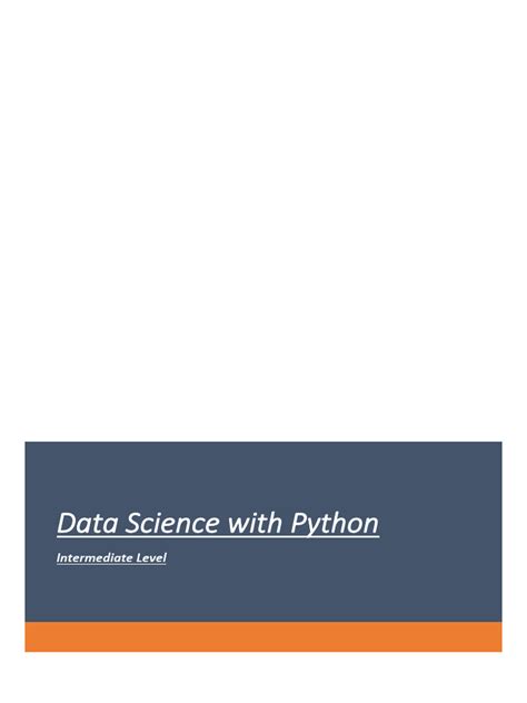 Data Science With Python Intermediate Level V20 Pdf Class