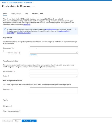 빠른 시작 Azure Native Arize Ai Cloud Service 리소스 만들기 Azure Native Integrations Microsoft Learn