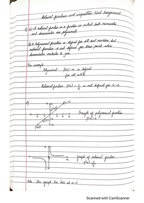 Rational Function And Inequalities Unit Studocu