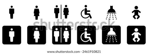Toilet Vector Icons Set Male Female Stock Vector Royalty Free