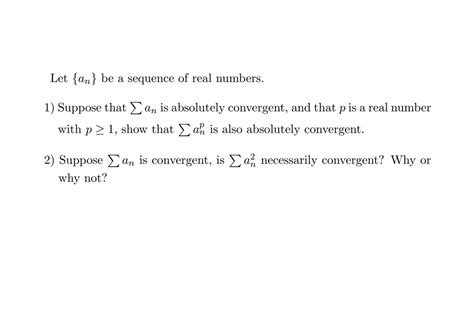 Solved Let An Be A Sequence Of Real Numbers Rest Of Chegg