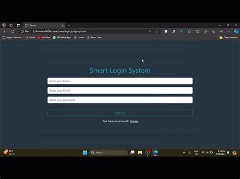 Smart Login System A New Javascript Project Yasmine Waheed Posted On