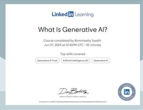 Completed Generative AI course! | Bommisetty Swathi posted on the topic | LinkedIn