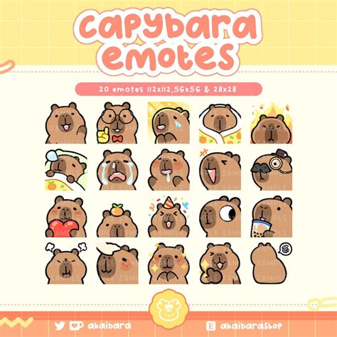 Capybara Christmas Emotes Etsy