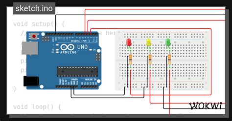 Lampu Merah Part 2 Wokwi Esp32 Stm32 Arduino Simulator