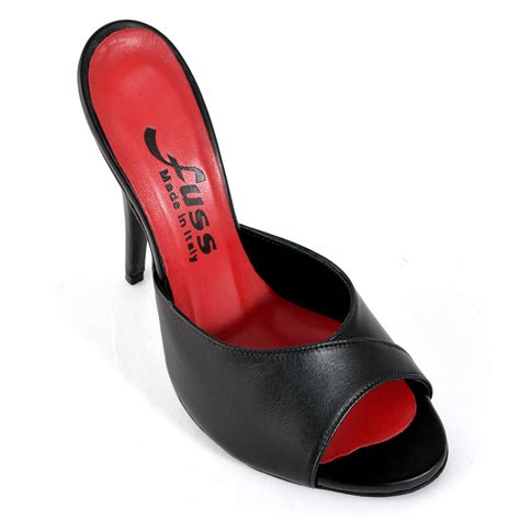 Mules 5440 Nappa Nera High Heels Sabot Shop By Fuss Schuhe
