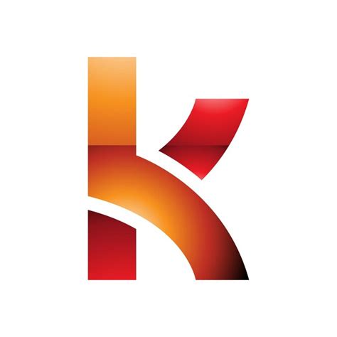 Premium Vector Orange And Red Glossy Lowercase Letter K Icon With Overlapping Paths On A White