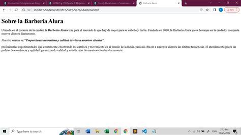 ejercicio html5 y css3 parte 1 mi primera página web alura latam