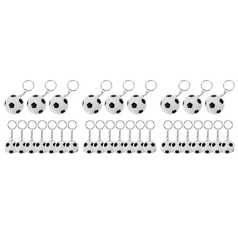 Worgeous 30 Pcs Cute 3d Soccer Keychains Sports Themed Keychains Mini Soccer Sports Fan Key