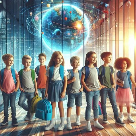 Futuristic Classroom Learning Premium Ai Generated Image