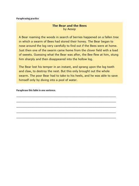 Paraphrasing Practice Download Free Pdf Romance Love