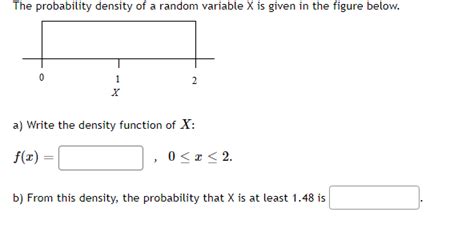 Solved The Probability Density Of A Random Variable X Is
