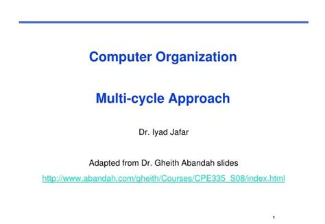 PPT Computer Organization Multi Cycle Approach PowerPoint Presentation ID