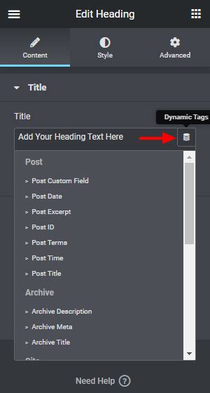 Dynamic Tags Groups Elementor Developers