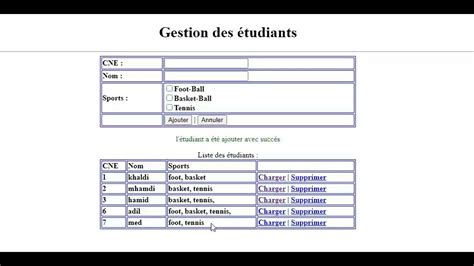 crud php ajouter modifier et supprimer avec mysql et avec gestion