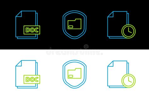 set line document with clock doc file document and folder protection