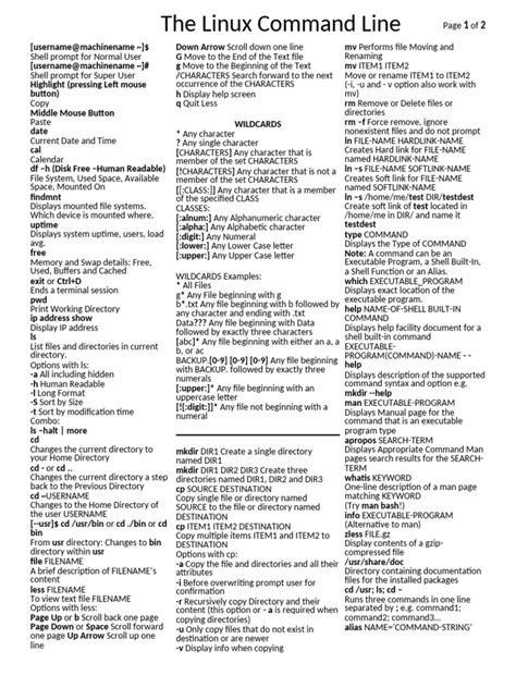 The Linux Command Line Notes Pdf Filename Computer File