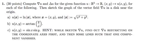 solved 1 30 points compute u and Δu for the given