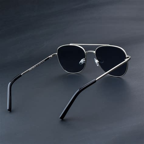 Metal Double Bridge Sunglasses For Men Sun 317 1212 Slv Luxotix