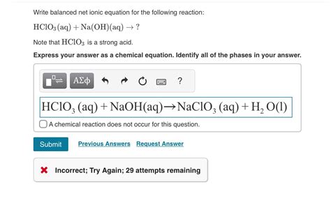 Solved Write Balanced Net Ionic Equation For The Following
