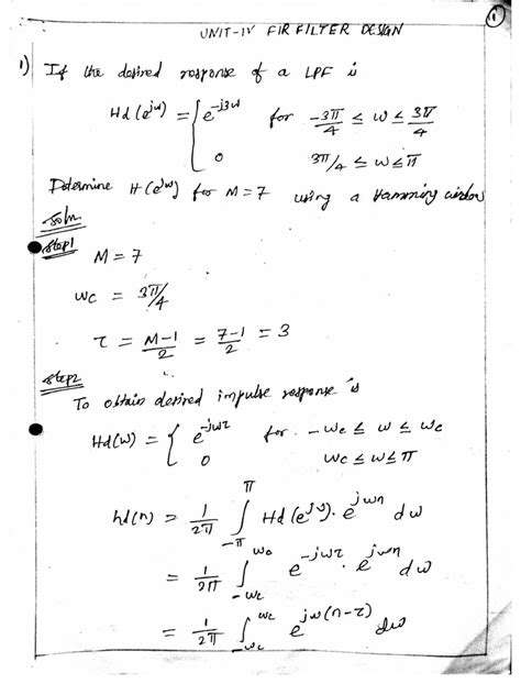 dsp fir filter design pdf