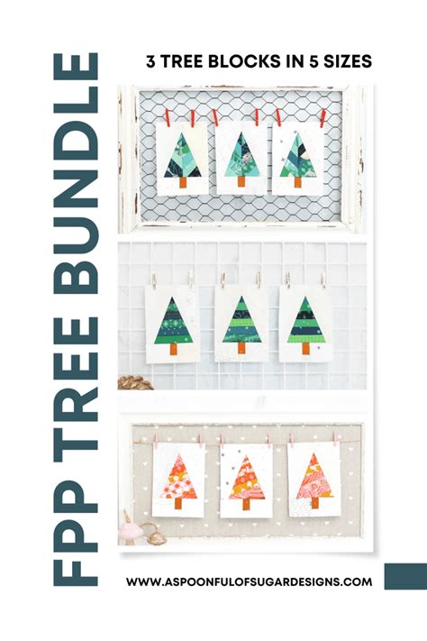 Tree Foundation Paper Piecing Quilt Blocks Bundle Patterns Sizes A Spoonful Of Sugar Shop