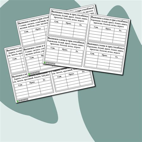 Карточки Части речи 1 2 3 4 классы