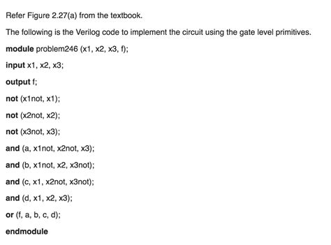 Solved 2 Problem 260 In The Book Write Systemverilog Code