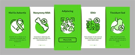 Cancer Human Disease Onboarding Elements Icons Set Vector 17350695