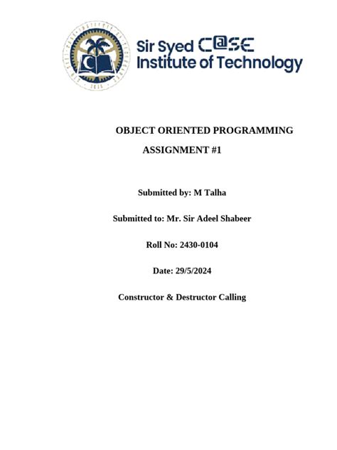 Assignment1 Oop 2430 0066 Pdf Computer Programming Object