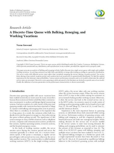 Pdf A Discrete Time Queue With Balking Reneging And Working Vacations