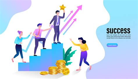 비즈니스 팀워크 우승자 개념 팀의 승리를 축하하기 위해 황금 트로피를 들고 있는 사람들 성공 및 성취 개념 벡터 그래픽 1위에