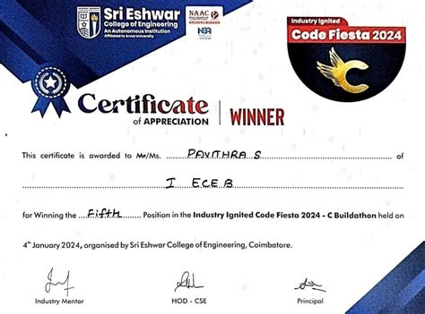 Pavithra Subramani On Linkedin Codefiesta2024