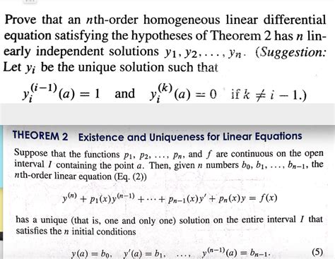 Solved Prove That An Nth Order Homogeneous Linear