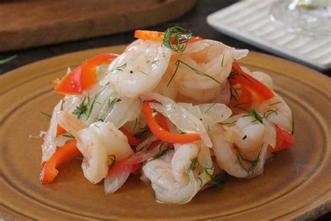 エビとパプリカのディルマリネ