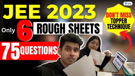 ONLY 6 Rough Sheets In JEE Main 2023 January Attempt How To Manage 75 Questions In That