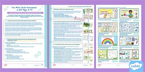 Free A Teachers Guide To Fine Motor Skills Development In Ece Ages 3 5