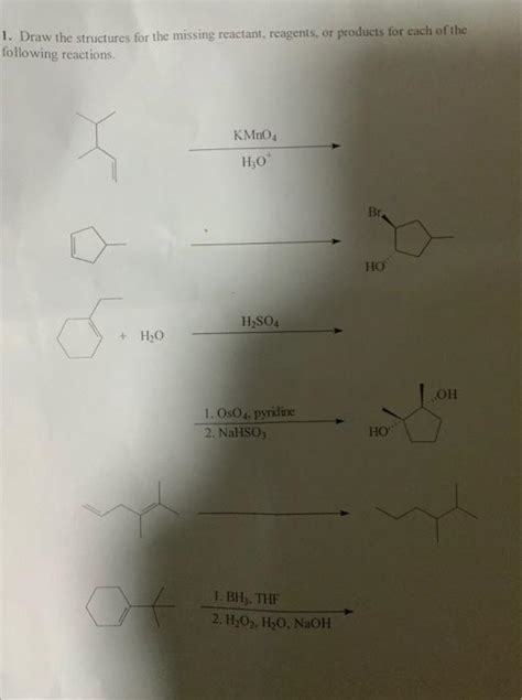 [solved] 1 draw the structures for the missing reactant