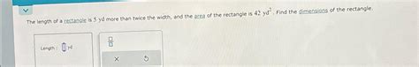 Solved The Length Of A Rectangle Is Yd More Than Twice The Chegg