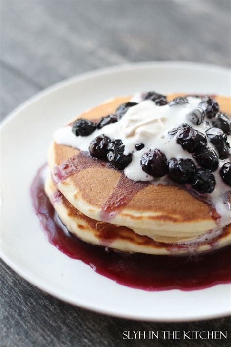 Pancakes With Blueberry Syrup Slyh In The Kitchen